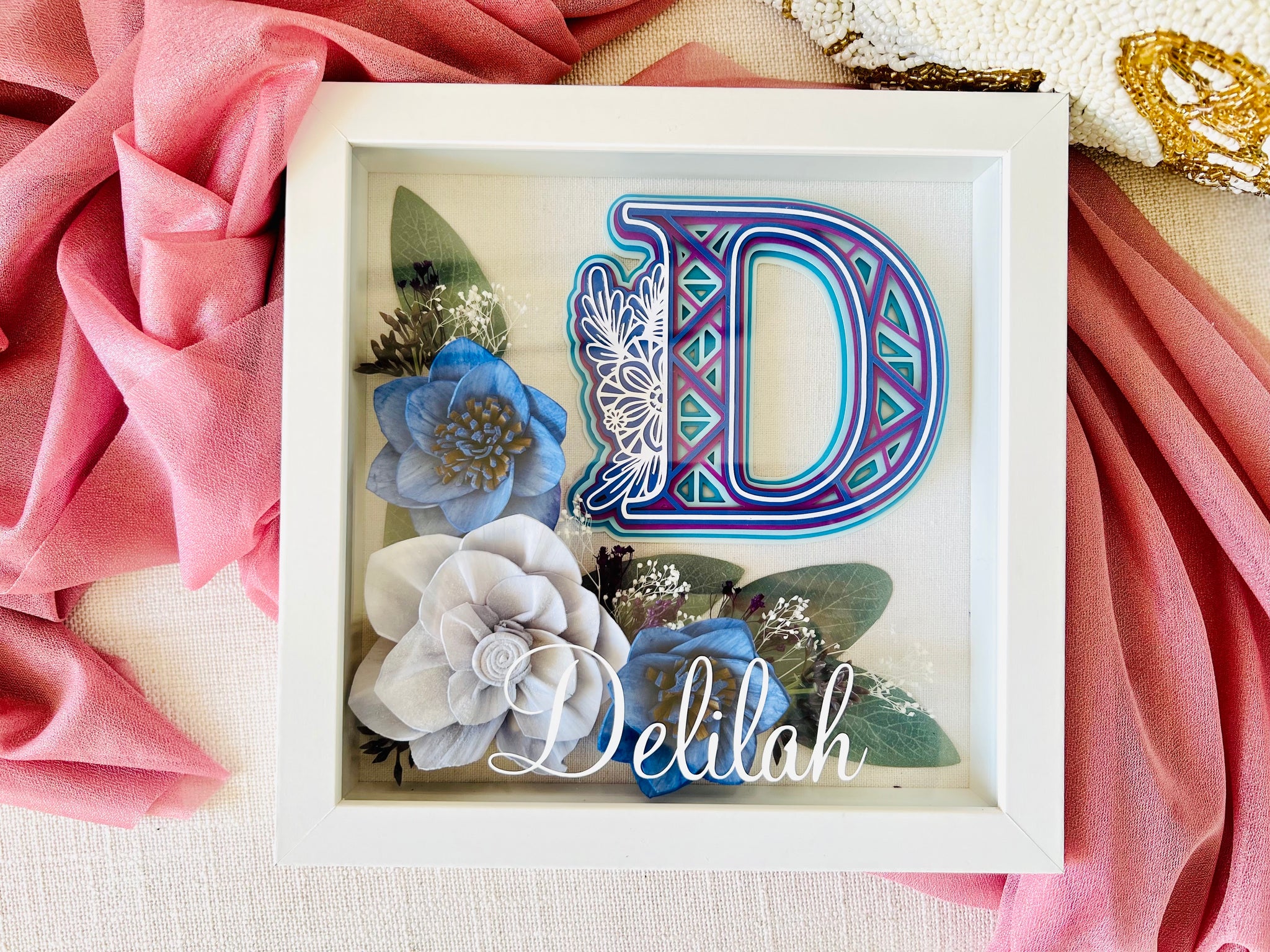 Mandala Letter Shadow Box – Little Miss Delilah